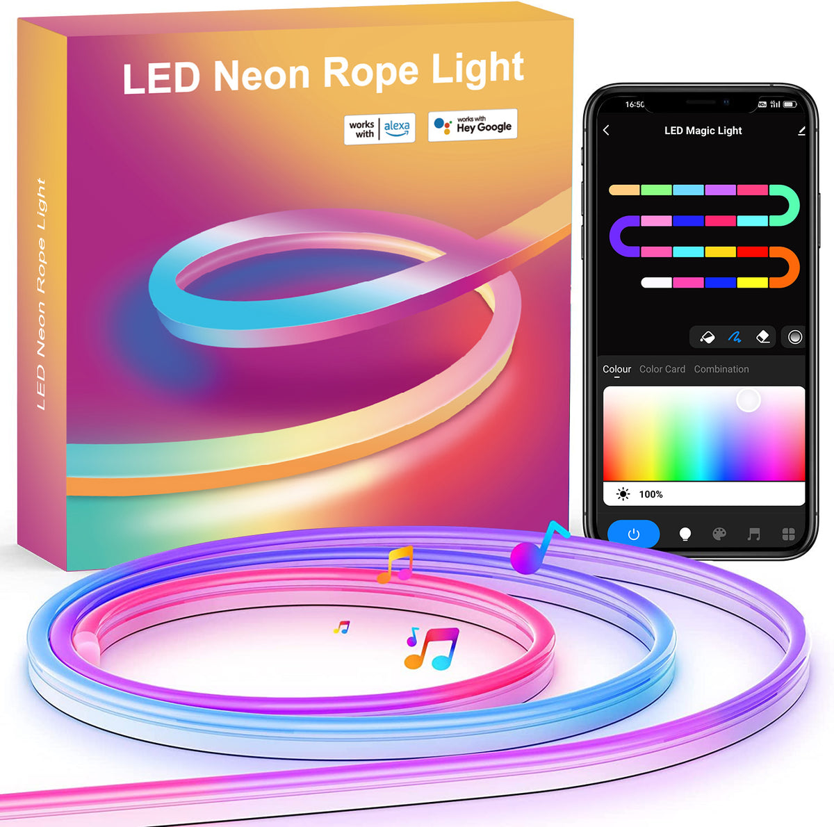 Smart Neon RGBIC Light with ChromaF. Tech